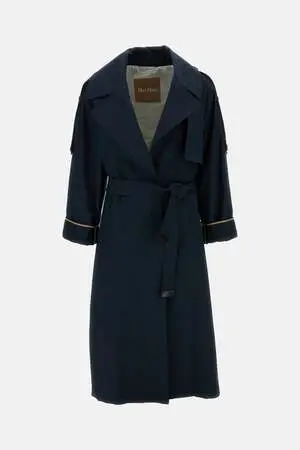 Max Mara Long Water-repellent Trench Coat - Blue