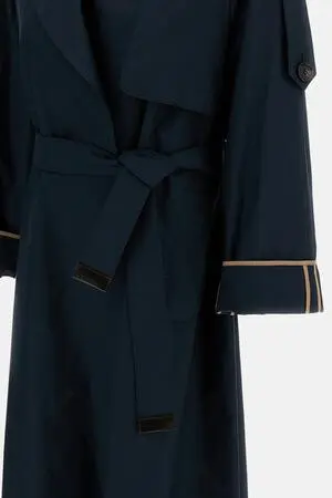 Max Mara Long Water-repellent Trench Coat - Blue