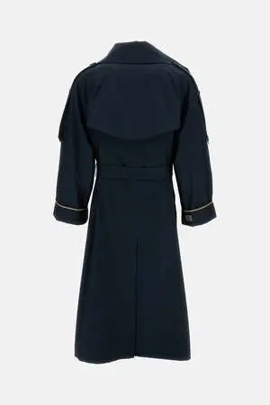 Max Mara Long Water-repellent Trench Coat - Blue