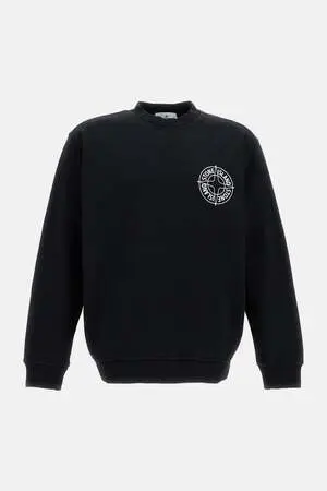 Stone Island Crewneck Cotton Sweatshirt - Black