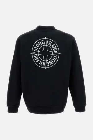 Stone Island Crewneck Cotton Sweatshirt - Nero