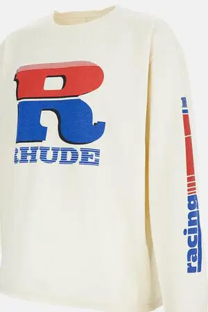 Rhude Petrol Split Logo Sweater - White