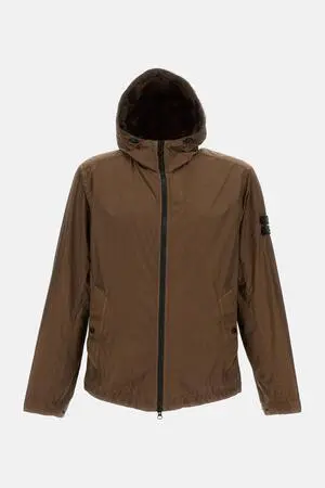 Stone Island Hooded Full-zip Jacket - Brown