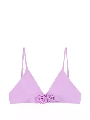 Coperni Flower Gathered Bikini Top - Purple