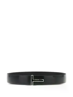 TOM FORD Enamel Logo Reversible Belt - Black