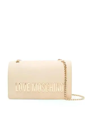 Moschino Logo-plaque Shoulder Bag - Neutrals