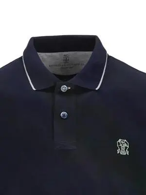 Brunello Cucinelli Logo-embroidered Polo Shirt - Blue