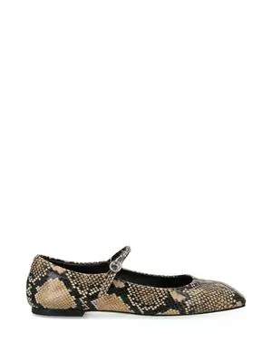 AeydĒ Animal-print Buckle-detail Ballet Flats - Brown