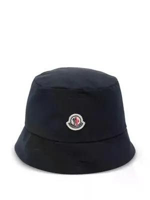 Moncler Logo Patch Reversible Bucket Hat - Blue