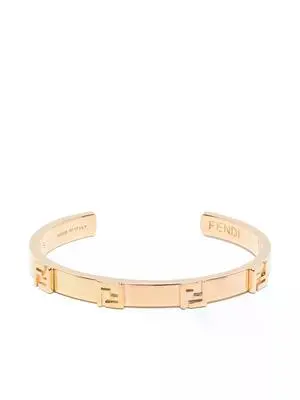 Fendi Logo-plaque Open Cuff - Gold