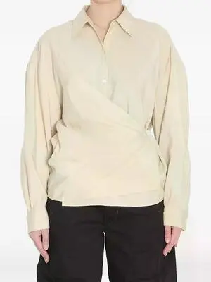 LEMAIRE Lemiare Twisted Crinkled-effect Shirt - Neutrals