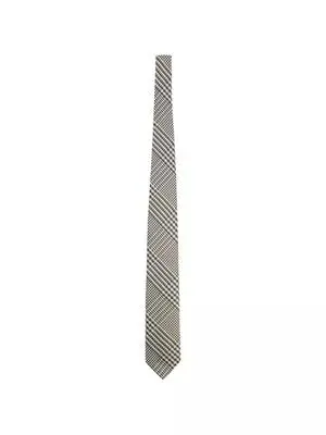 TOM FORD Checked Silk Neck Tie - Grey