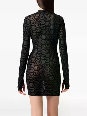 Philipp Plein Mini Long-sleeved Dress - Black