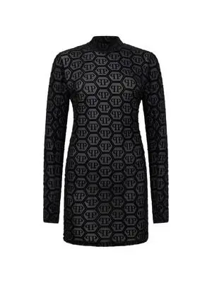 Philipp Plein Mini Long-sleeved Dress - Black