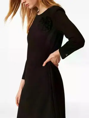 TWINSET Milano Stitch Dress With Floral Brooch