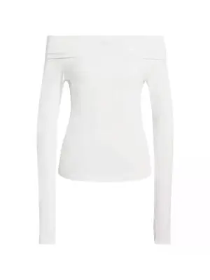 Adidas Off-the-shoulder Long-sleeve Top - White