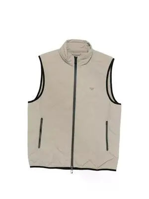 Emporio Armani Chevron Zip Gilet Neutrals