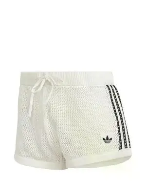 Adidas Crochet 3-stripes Shorts - White