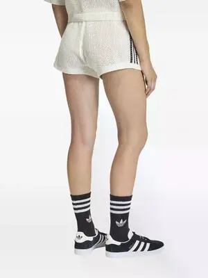 Adidas Crochet 3-stripes Shorts - White