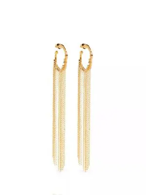 FORTE_FORTE Chain Fringe Hoop Earrings - Gold