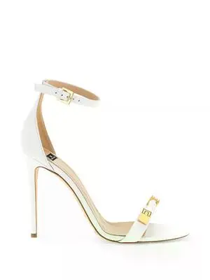 Elisabetta Franchi Leather Sandals With Metal Detail - White