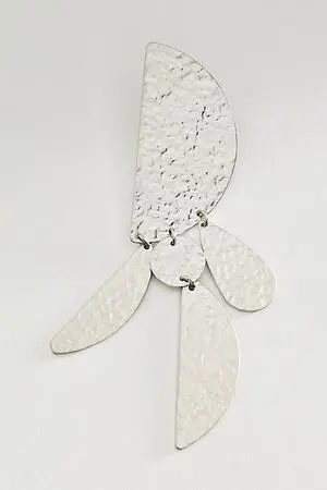 Anthropologie Textured Crescent Earrings - Silver