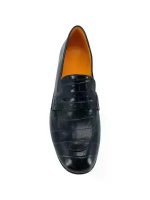 MADISON MAISON Croc-effect Leather Loafers - Blue