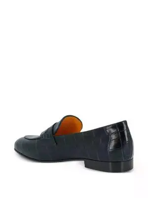 MADISON MAISON Croc-effect Leather Loafers - Blue