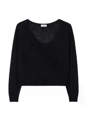 American Vintage Knitted V-neck Sweater - Black