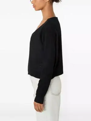 American Vintage Knitted V-neck Sweater - Black