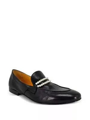 MADISON.MAISON Leather Loafers With Pearl Detailing