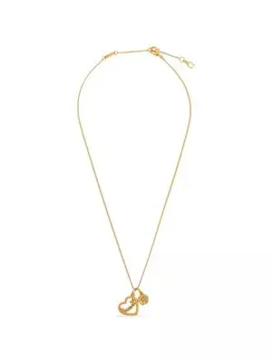 COACH® Heart And Floral Charm Necklace - Gold