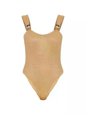 Oseree Lurex One-piece Swimsuit - Gold