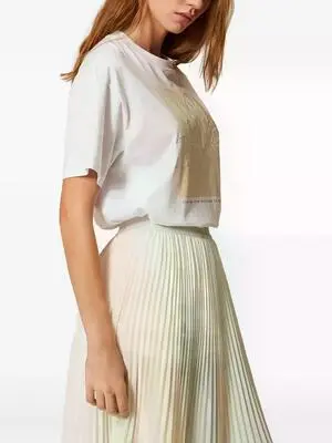 TWINSET Organic Cotton T-shirt With Floral Embroidery
