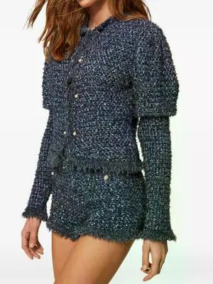 TWINSET Jacquard Jacket With Fringed Trim
