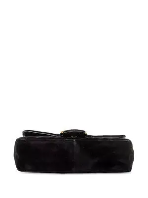 Gucci Gg Marmont Matelasse Velvet Shoulder Bag - Black