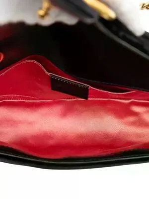 Gucci Gg Marmont Matelasse Velvet Shoulder Bag - Black