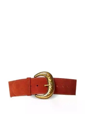 TWINSET Ornate Buckle Leather Belt - Brown