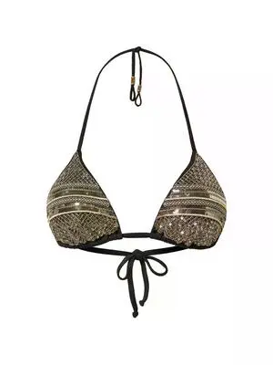 TWINSET Sequin-embroidered Triangle Bikini - Black
