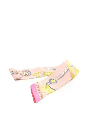 Hermès 2010-2025 Cavalcades Silk Twilly Scarf Scarves - Pink