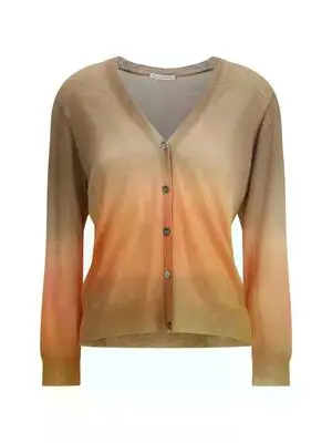 MIRROR IN THE SKY Ombre Button Cardigan - Neutrals