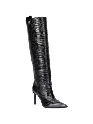 Philipp Plein Croco-print Logo Boots