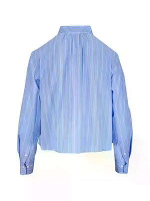 Veronica Beard Striped Tie Blouse - Blue