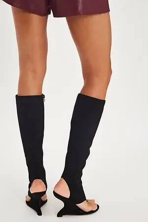Jeffrey Campbell Alix Knee-high Wedges - Black Suede