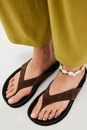 Jeffrey Campbell Fiona Footbed Sandals - Brown Suede