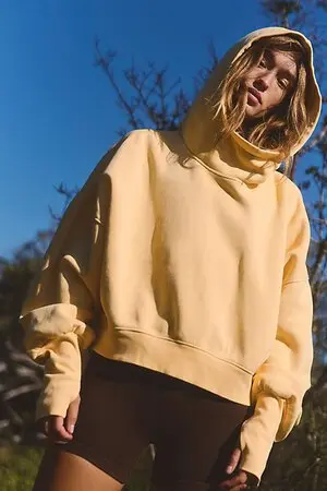 Free People Line Drive Hoodie - Sunlit Yellow
