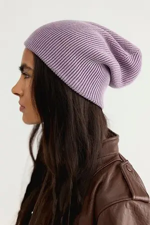 Free People Lou Slouchy Beanie - Fig