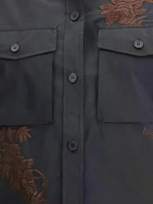 P.a.r.o.s.h Flower-embroidered Shirt - Black