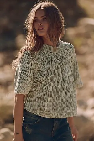 Free People Amy Sweater Tee - Cameo Green