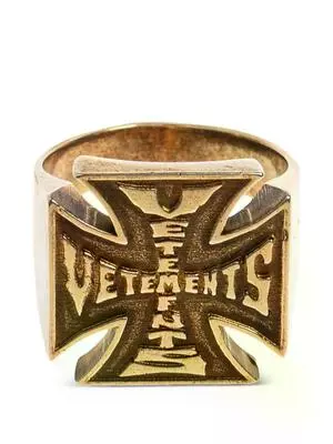 Vetements Cross Band Ring - Gold